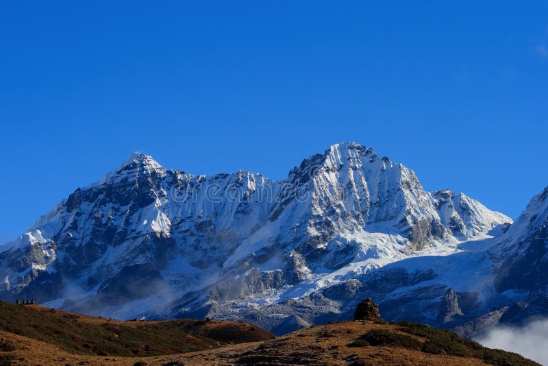 The High Snow-capped Mountains Stock Image - Image of scenic, high ...