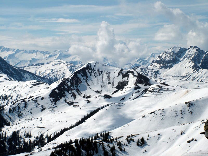 High Snow Covered Mountains Stock Photo - Image of bleak, peak: 7388984