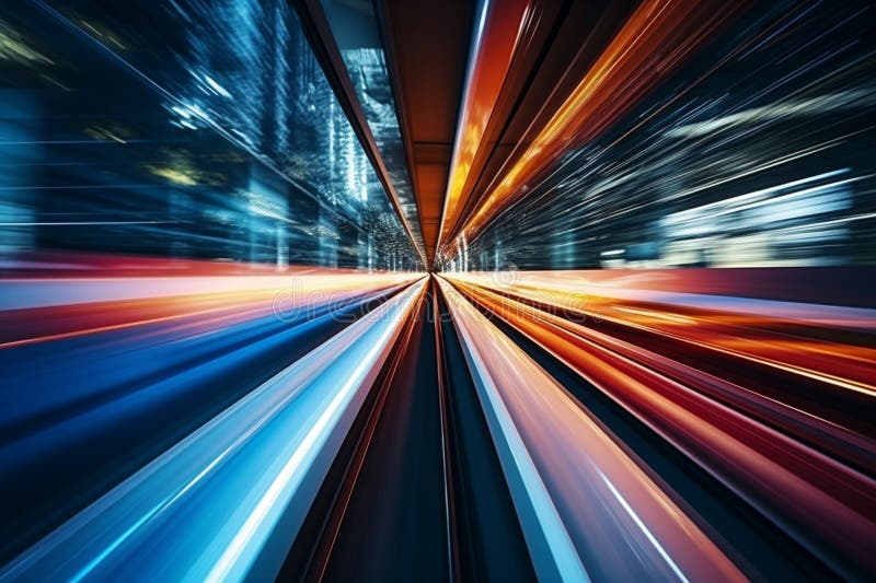 High-speed Abstract: MRT Track Adorned with Captivating Motion Light ...