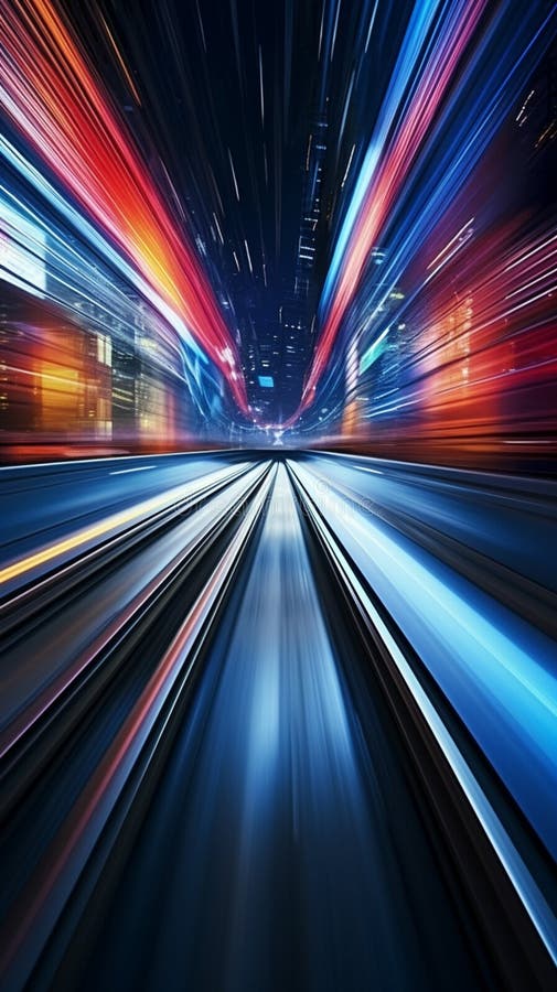 High-speed Abstract: MRT Track Adorned with Captivating Motion Light ...