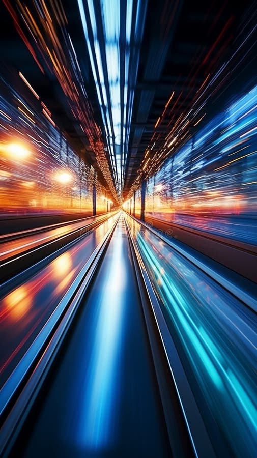 High-speed Abstract: MRT Track Adorned with Captivating Motion Light. Stock Illustration ...
