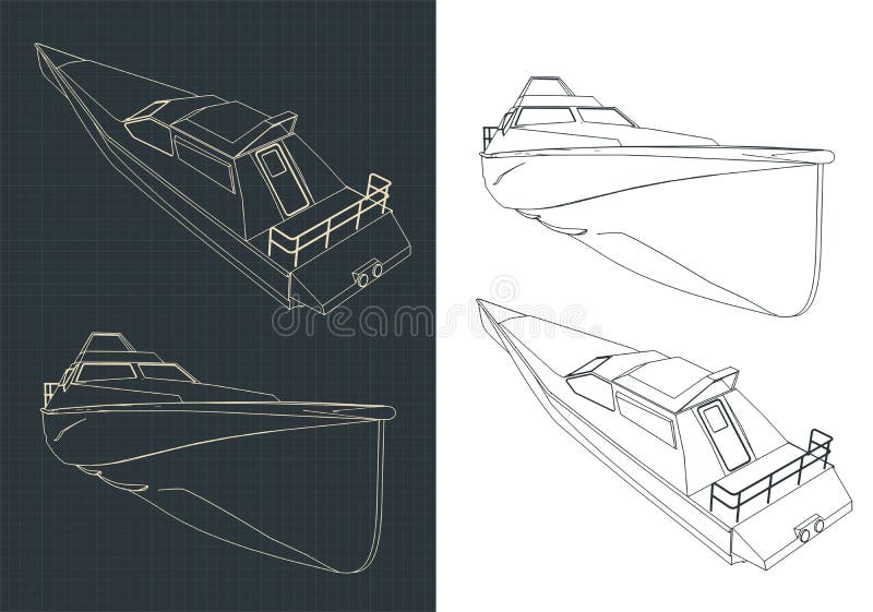 Rigid Inflatable Boat Isometric Drawings Stock Illustrations – 6 Rigid ...