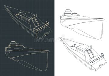Speed Boat Blueprint Stock Illustrations – 201 Speed Boat Blueprint ...