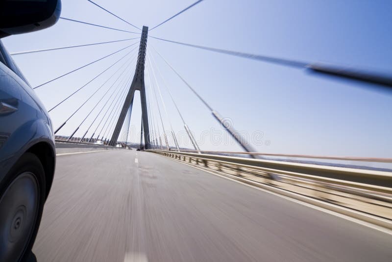 High speed on the bridge stock image. Image of architecture - 7159541