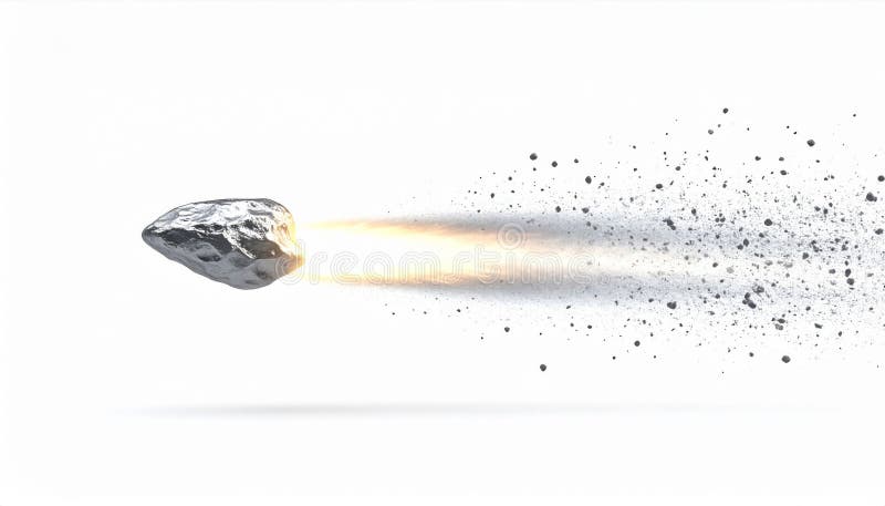 High Speed Bullet in Motion with Fiery Trail Stock Illustration ...