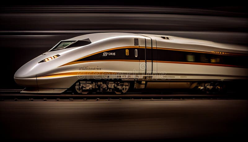High Speed Bullet Train Ai Generated Stock Illustration - Illustration ...