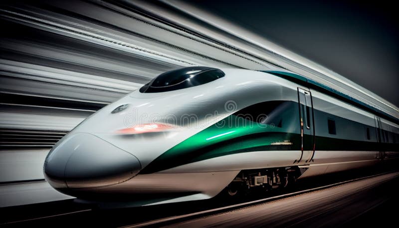 High Speed Bullet Train Ai Generated Stock Illustration - Illustration ...