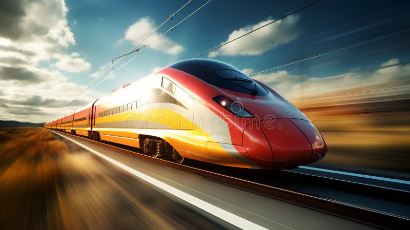 High Speed Bullet Train, Fast Transportation, Rail, Link Stock ...