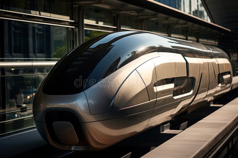 High-speed Bullet Train. Future of Railroad Transportation. Generative ...