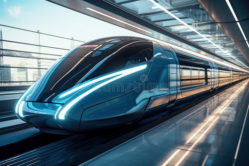High-speed Bullet Train. Future of Railroad Transportation. Generative ...