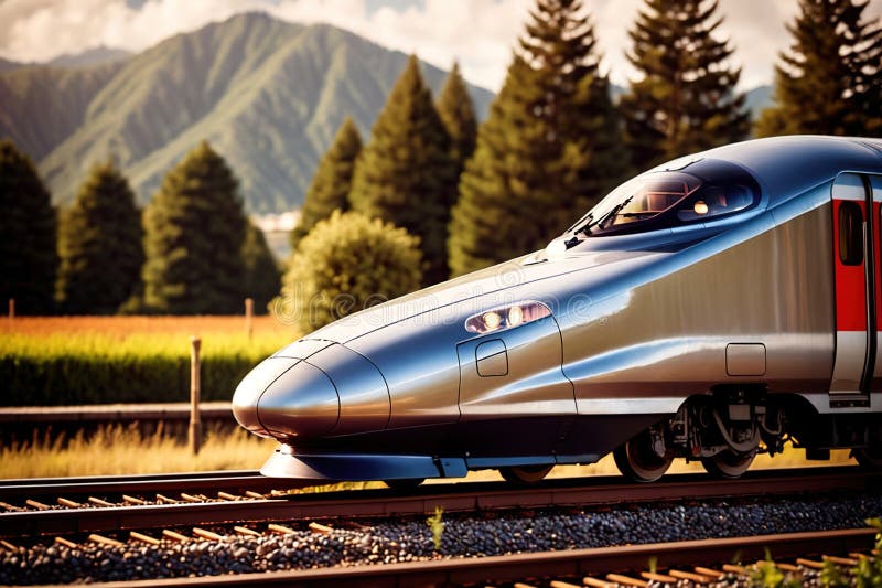 High Speed Bullet Train, Modern Commuter Mass Transit Transport Stock ...