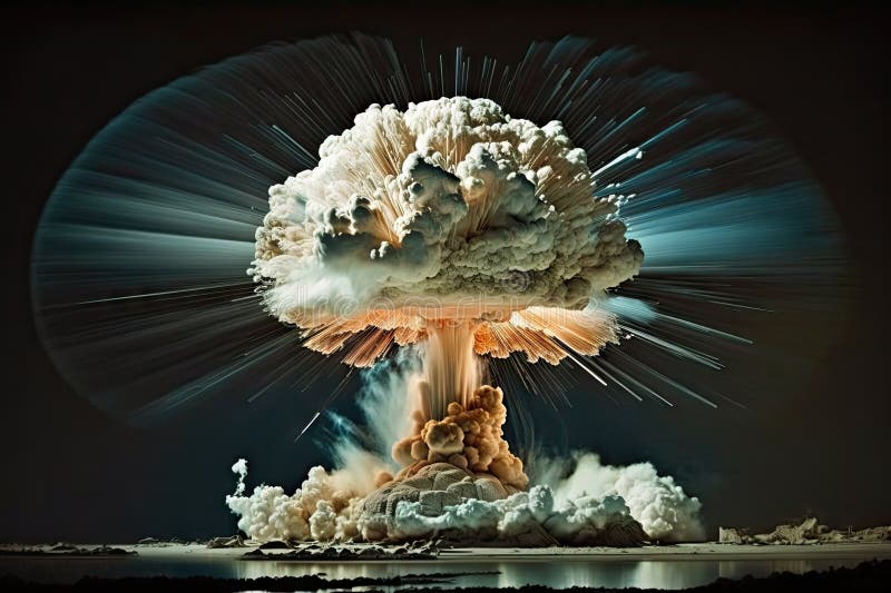 High-speed Camera Shot of the Explosion, with Shock Wave and Mushroom ...