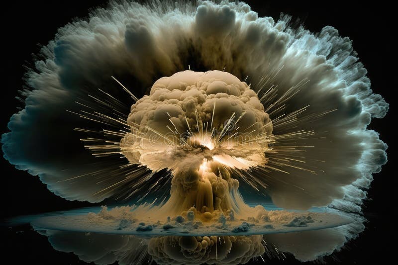 High-speed Camera Shot of the Explosion, with Shock Wave and Mushroom ...