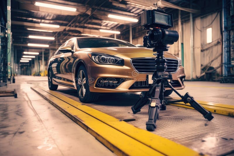 High-speed Cameras Inspecting Car Quality in Factory Stock Illustration ...