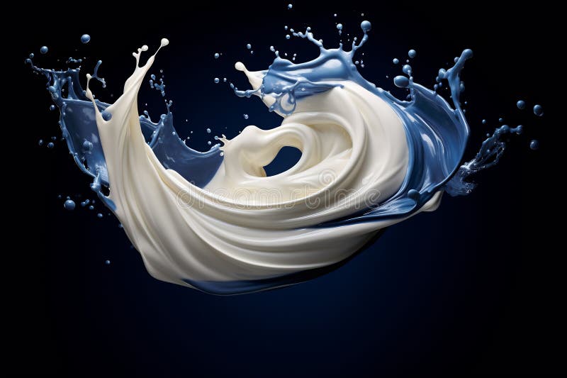 Dynamic Blue Liquid Splash Isolated on White Stock Image - Image of ...
