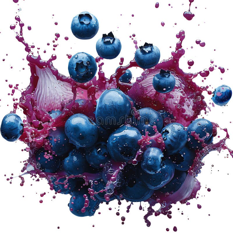 High-Speed Capture of Blueberries Exploding in Mid-Air on White ...