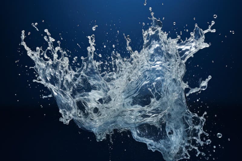Dynamic Water Splash on Blue Background Stock Image - Image of fluidity ...