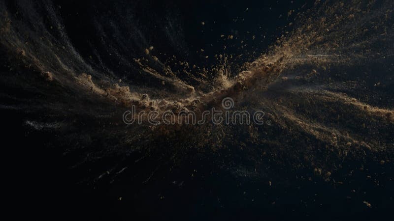 High-Speed Capture of a Dust Explosion Against a Dark Background Stock ...