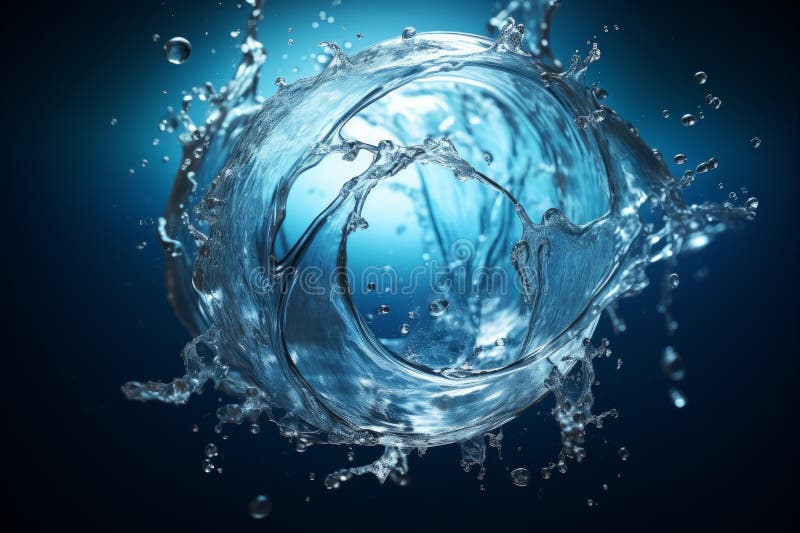 Liquid Loop Splash on Blue Background Stock Illustration - Illustration ...