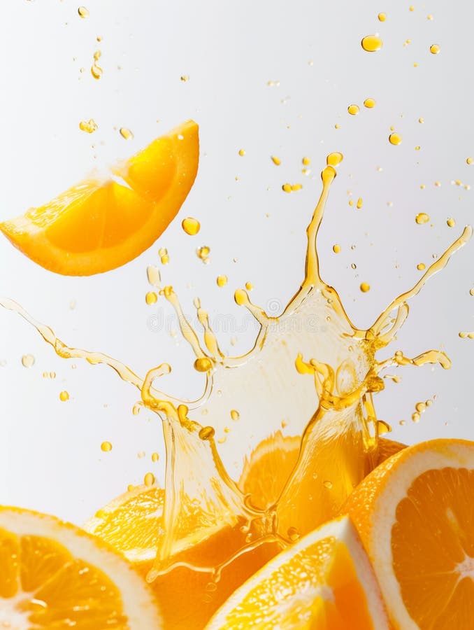 High-speed Capture of Orange Juice Splashing with an Orange, Against a ...