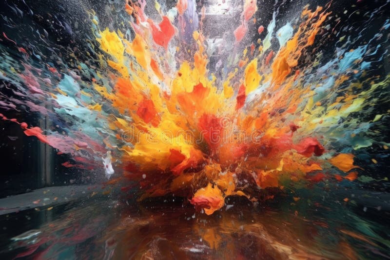 High-speed Capture of Paint Balloons Exploding Stock Illustration ...