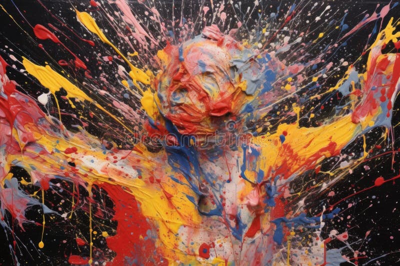 High-speed Capture of Paint Splatter on Canvas Stock Illustration ...