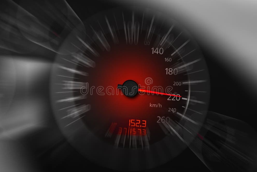 High Speed on a Car Speedometer and Motion Blur. Stock Photo - Image of ...