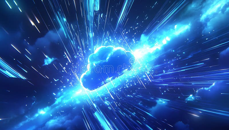 High Speed Cloud Computing Data Transfer Network Stock Illustration ...