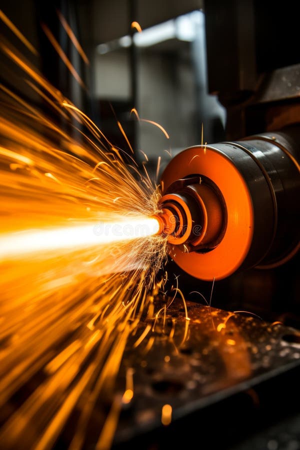 High Speed Cnc Lathe Tool with Glowing Cutting Edge in Sharp Focus for ...