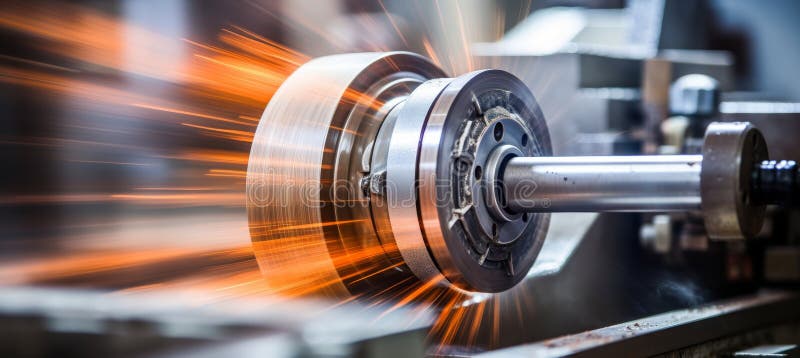 High Speed Cnc Lathe Tool with Glowing Cutting Edge in Sharp Focus for ...