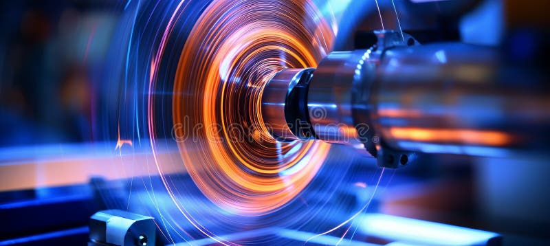 High Speed Cnc Lathe Tool with Glowing Cutting Edge in Sharp Focus for ...