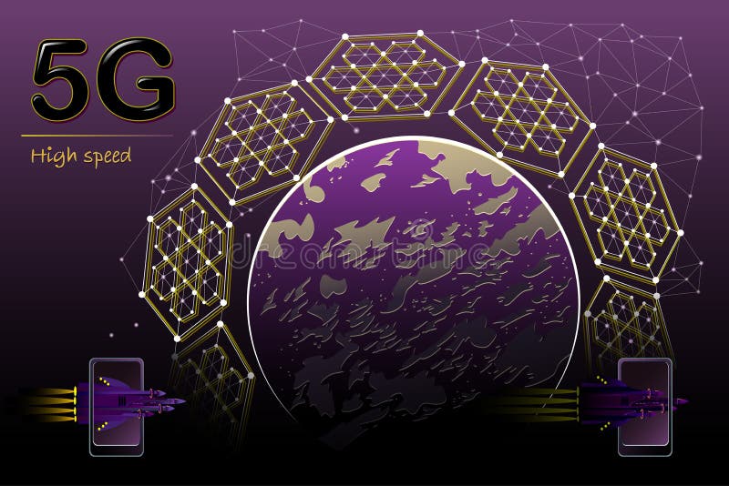 High Speed Communications Model. 5G Internet Telecommunications with ...