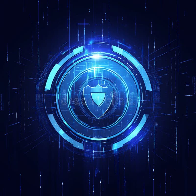 High Speed Connection Data Analysis with HUD and Shield Icon Stock ...