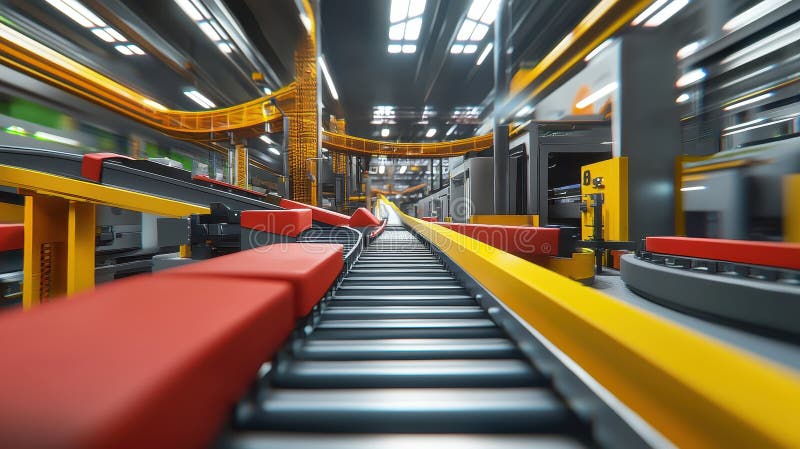 High-Speed Conveyor Belts in a Modern Automated Warehouse Showcasing ...