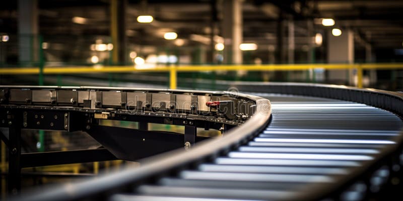 A High-speed Conveyor in a Modern Factory, Symbolizing Efficiency and ...