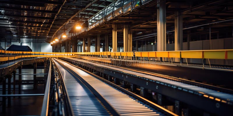 A High-speed Conveyor in a Modern Factory, Symbolizing Efficiency and ...
