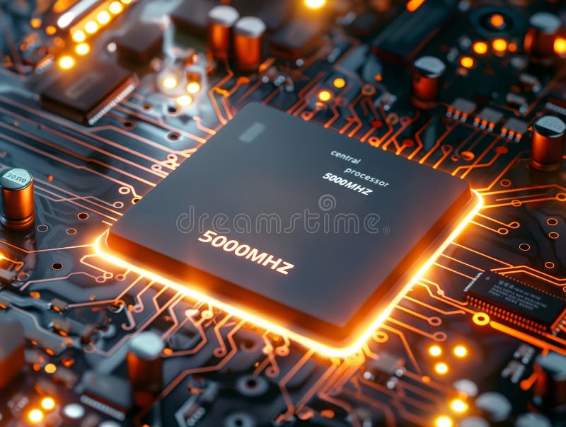 High-Speed CPU on Circuit Board Stock Image - Image of circuitry ...