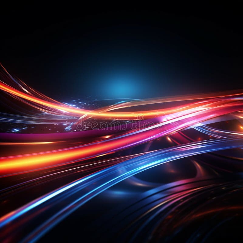 High Speed 3D Light Trails Dynamic Curve Movements, Powered by 5G Stock ...