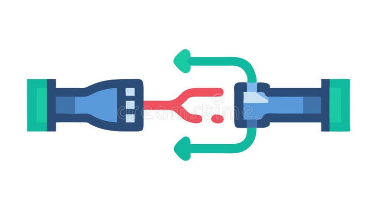 High-Speed Data Connection with Time Components, Modern Network, Vector ...