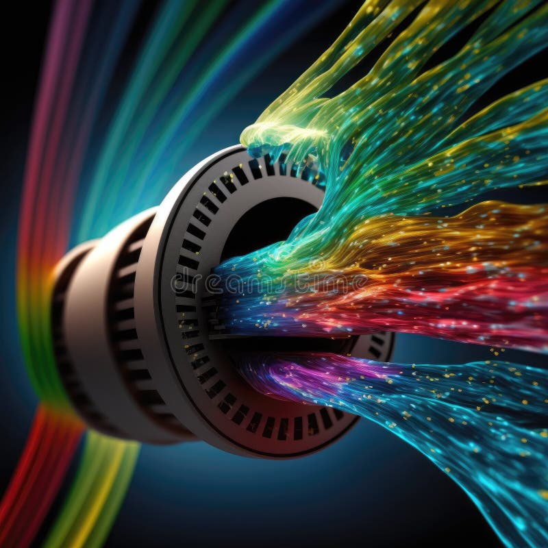 High Speed Data Fiber Cables and Information Flow - Generative Ai Stock ...
