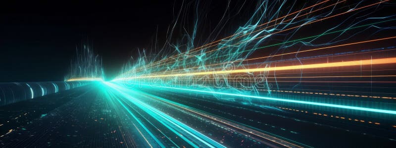 High-speed Data Flow Light Generative AI Stock Photo - Image of ...