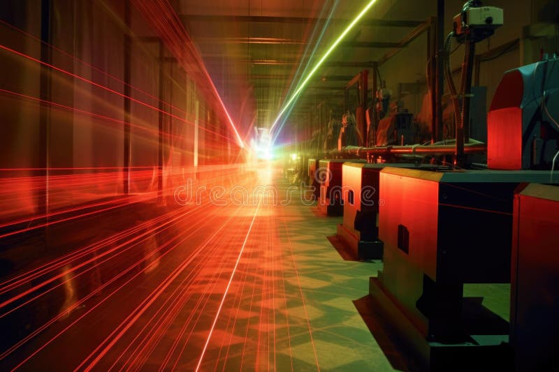 High-speed Data Laser Beams in a Lab Stock Illustration - Illustration ...