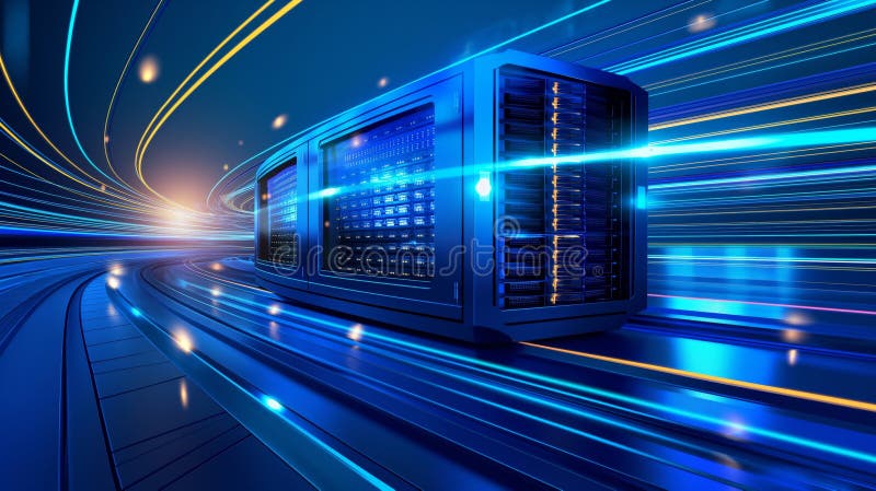 High-Speed Data Server in Motion Stock Photo - Image of server, speed ...