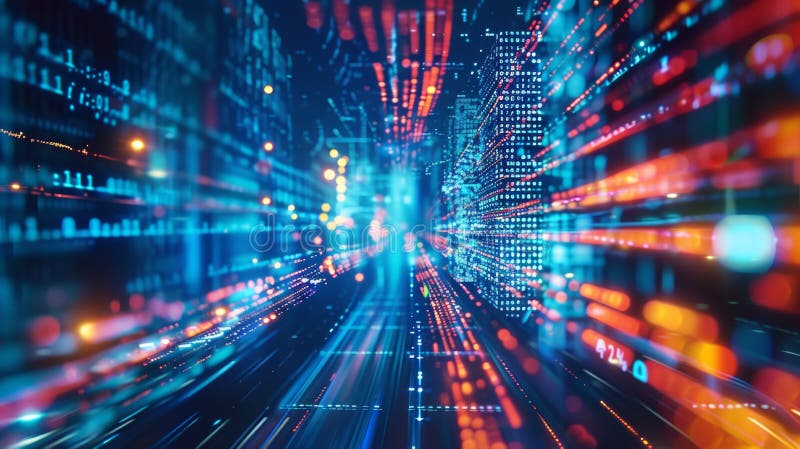 High-speed Data Transfer in a Digital Network Stock Photo - Image of abstract, highspeed: 368575216