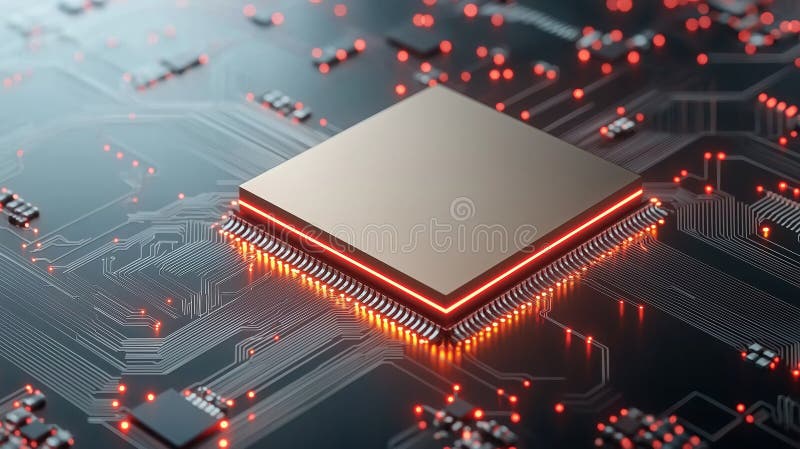 High-Speed Data Transfer with Futuristic Glowing Circuits on a ...