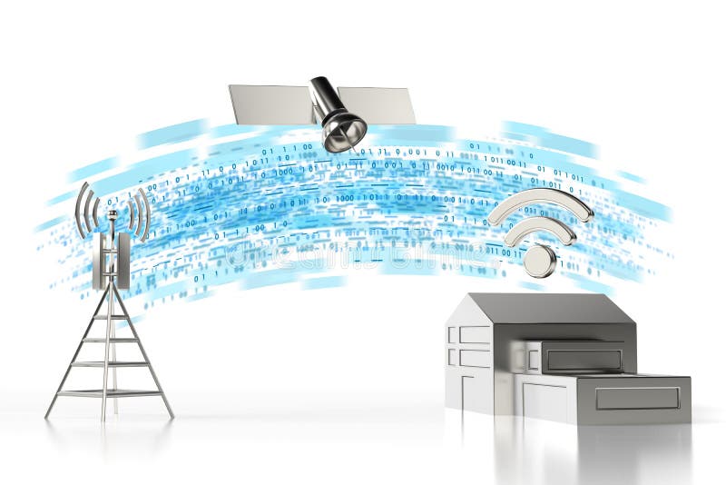 High Speed Data Transfer from Home. Fast Internet Connection Concept ...