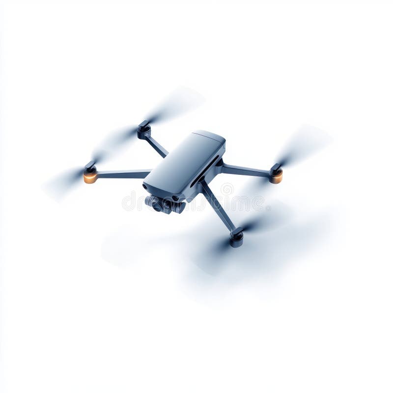 High-Speed Delivery Drone Carrying a Small Package Isolated on White ...