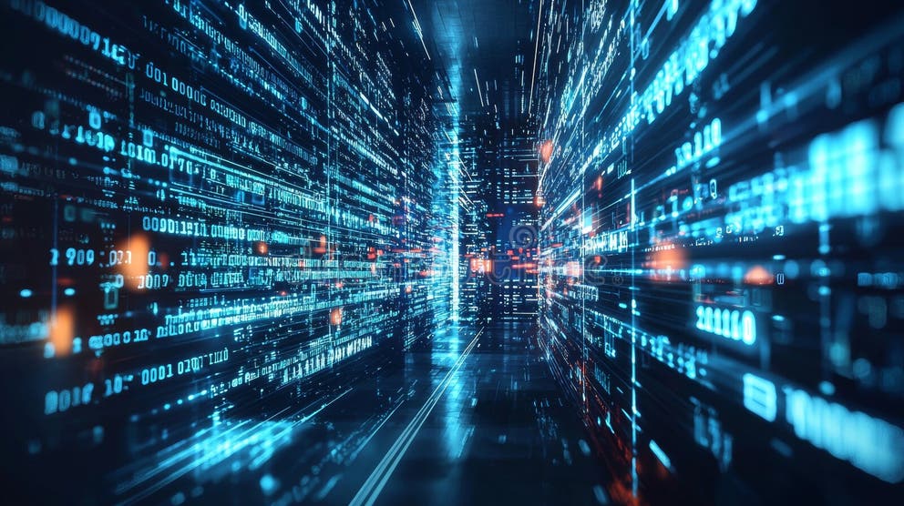 High-Speed Digital Data Highway in Blue Tones Stock Photo - Image of ...