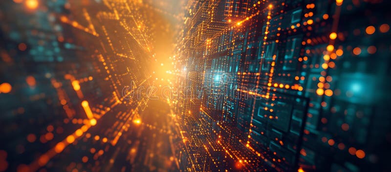 Vibrant Digital Data Stream Exploding with Light. Concept of Big Data ...