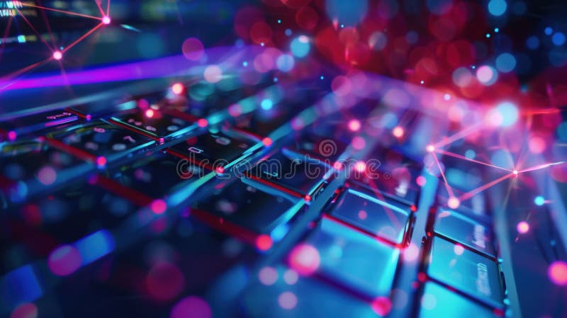 High-speed Digital Internet Connection Visualized with Glowing Lines ...